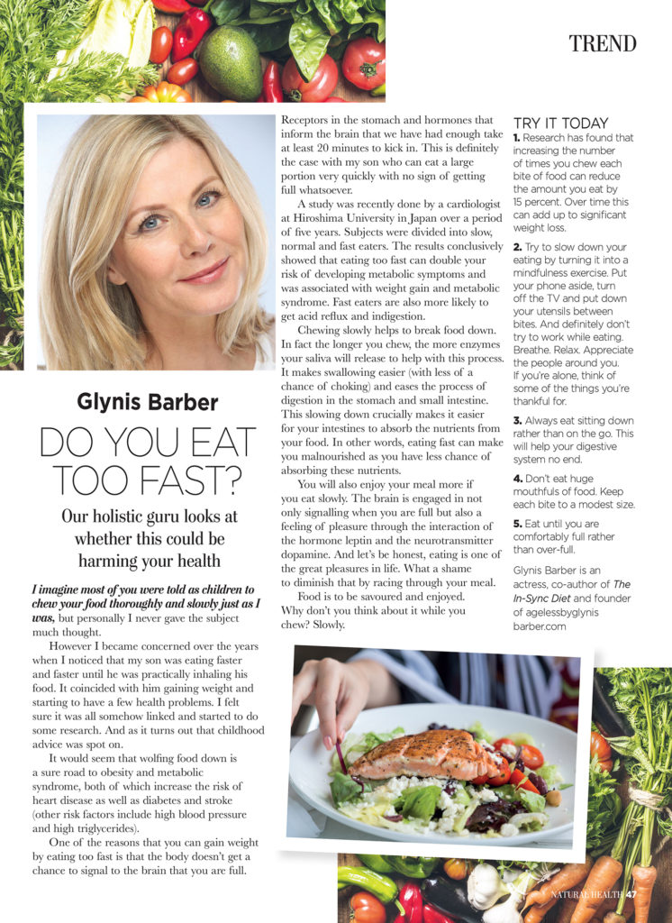 Do you eat too fast? – Ageless By Glynis Barber